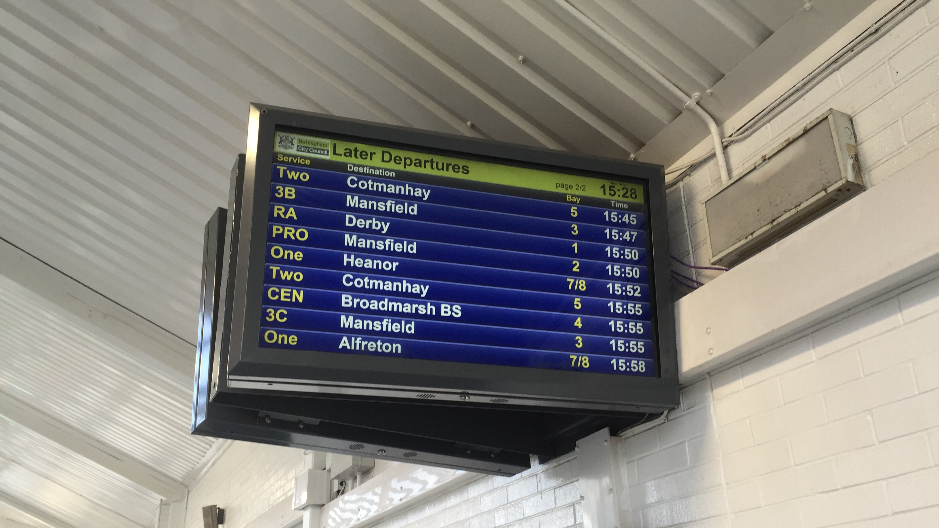 Victoria Bus Station Live Timetable Screen Notts TV News The Heart