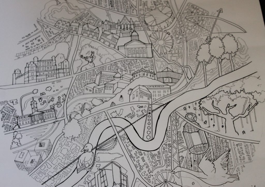 Colouring book featuring iconic Nottingham landmarks created by ...