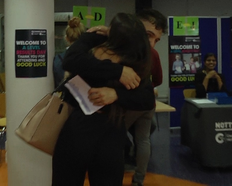 Students embrace at New College Nottingham | Notts TV News | The heart ...