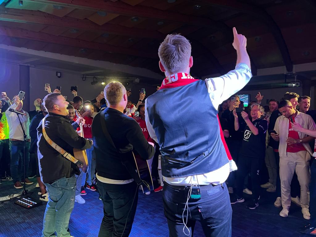 Councillor Phil Rostance, right, with Reds boss Steve Cooper at the ...