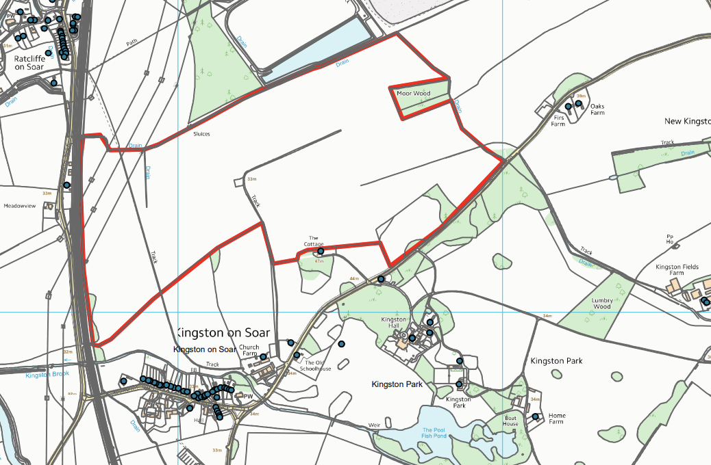A map of the land planned for a solar farm (credit Rushcliffe Borough ...