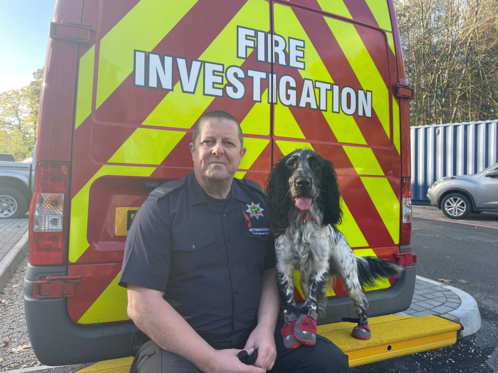 Barney with dog handler Tim Marston (credit LDRS) – Notts TV News | The ...